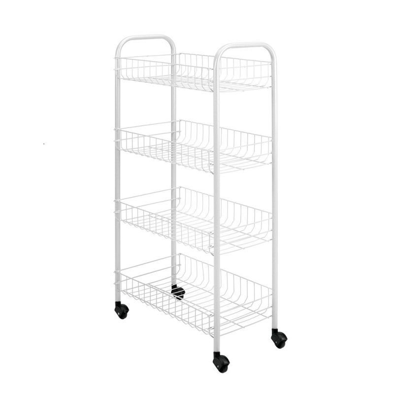 Verdulero Carrito Multiuso Blanco 4 Cestas Pisa - Mas Masiá